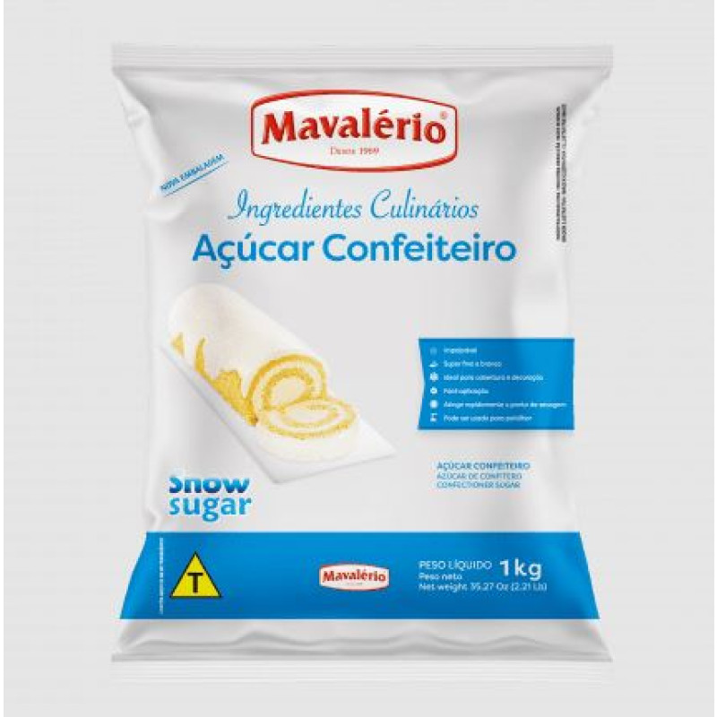 Açúcar de Confeiteiro Snow Sugar 1Kg Mavalério no Empório Rosa