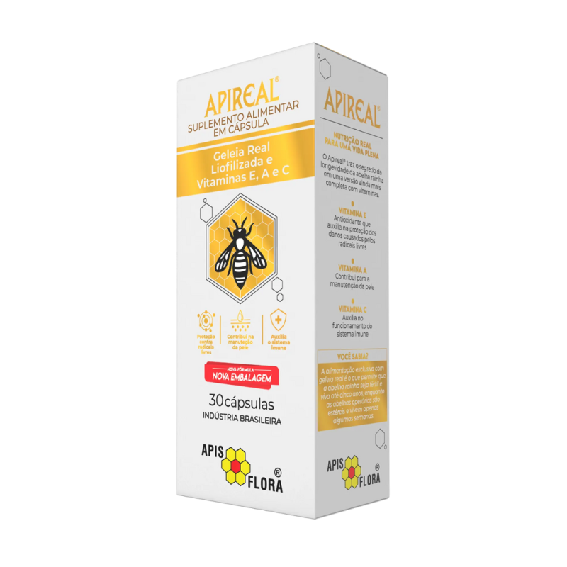 Geleia Real Apireal 30 Cápsulas Apis Flora no Empório Rosa