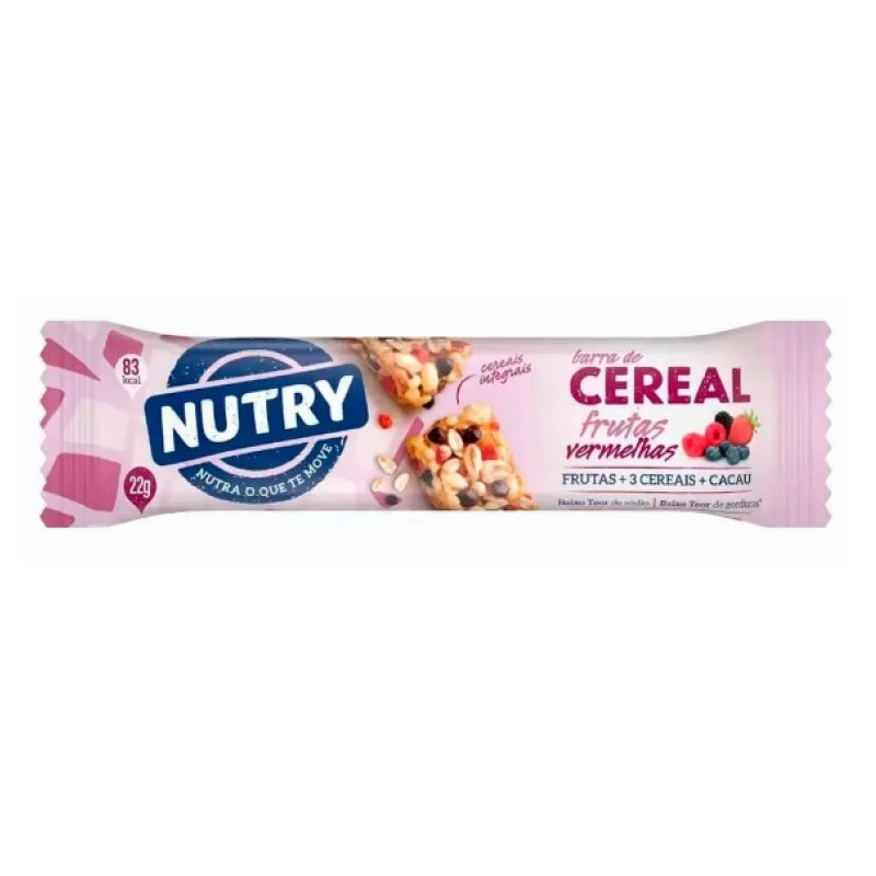 Barra de Cereal Frutas Vermelhas 22g Nutry