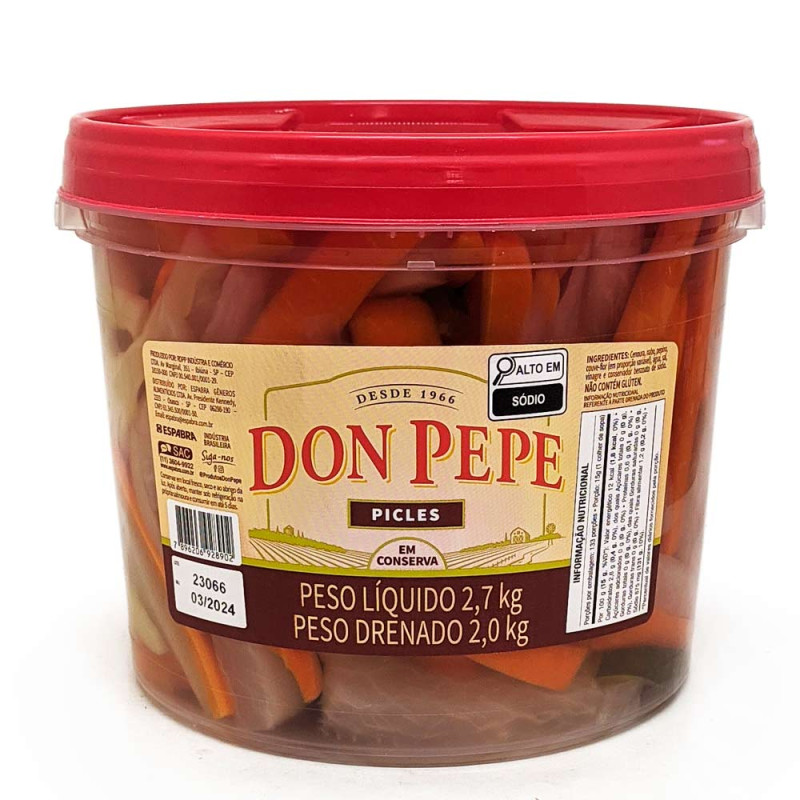 Picles em Conserva 2Kg Don Pepe no Empório Rosa