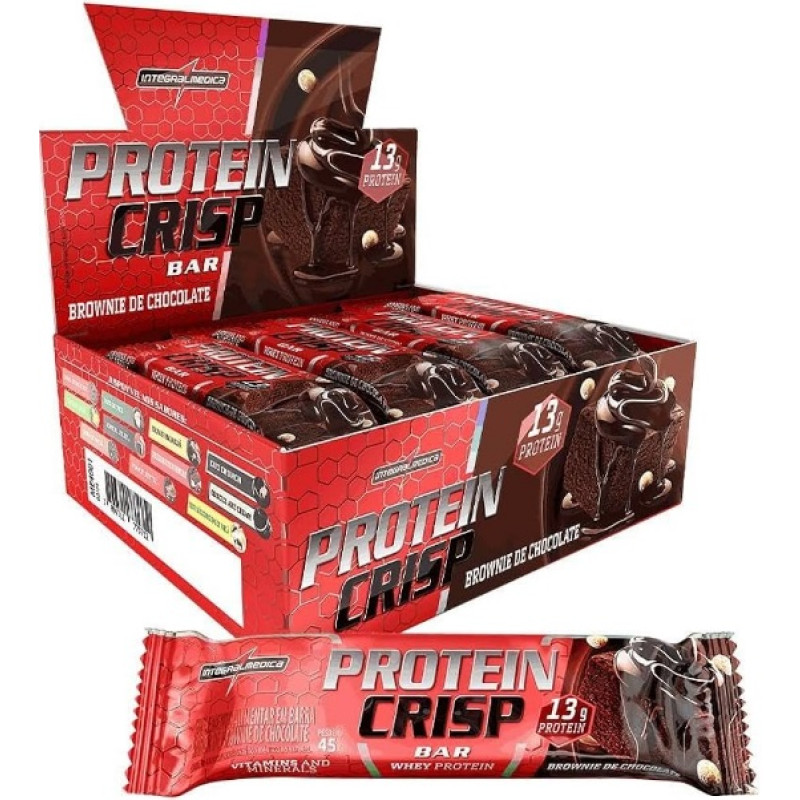 Protein Crisp Bar Brownie de Chocolate Display Integralmedica