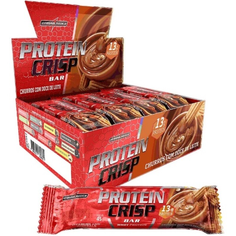 Protein Crisp Bar Churros com Doce de Leite Display Integralmedica