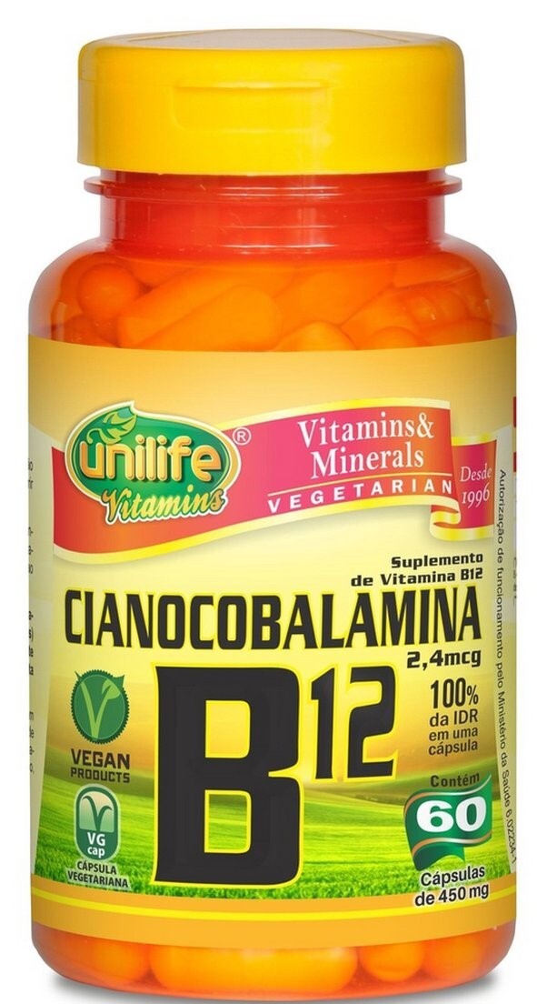 Cápsulas de Vitamina B12 60 de 450mg Unilife no Empório Rosa